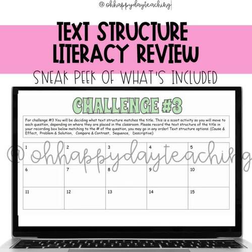 Nonfiction Text Structure Review. Test prep review | Reading Review Game