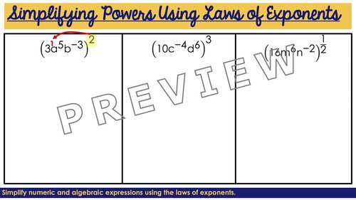 Simplifying Expressions Using Laws of Exponents PowerPoint by Almighty ...