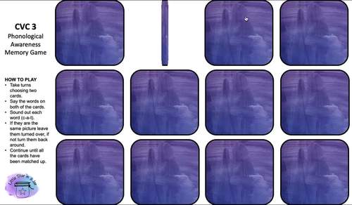 CVC WORDS PowerPoint Memory Games by Little Star in a Jar | TPT