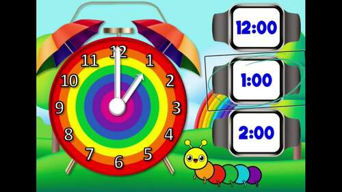 Telling Time to the Hour, Quarter & Half Hour Spring Boom Cards™ Analog ...