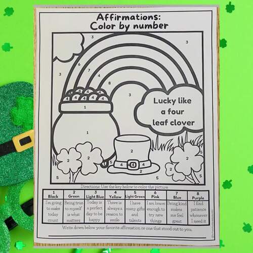 St Patrick's Day Activities Word Search Maze and Affirmations | TPT