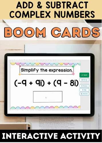 Adding and Subtracting Complex Numbers | Boom Cards by Math and Glitter