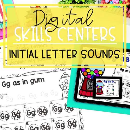 BEGINNING SOUNDS CENTERS FOR KINDERGARTEN | NO PREP by Deanna Jump