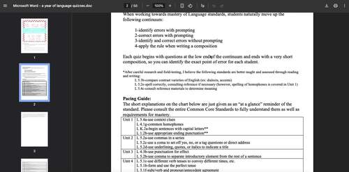 5th Grade ELA Common Core Language Quizzes — Spiral Review + Test Prep
