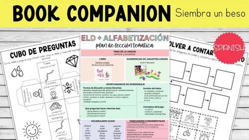 Spanish Book Companion: Siembra un beso | Plant A Kiss by Play Therapy ...
