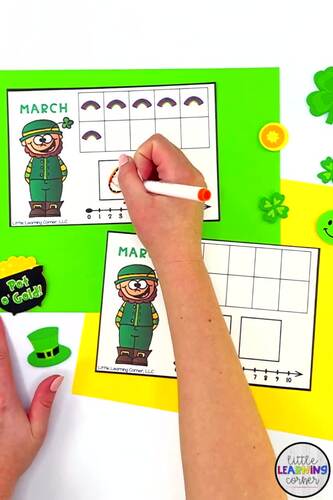 March Math Mats Numbers to 10 | PreK Kindergarten Number Mats | TPT