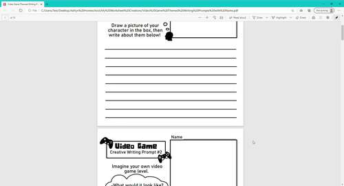 10 Video Game Writing Prompts by Cassie Bullock | TpT