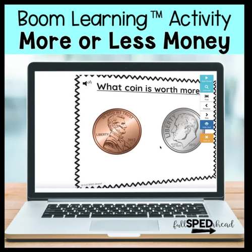 More or Less Money US Coins Boom™ Cards Activity | TPT