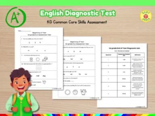 1st grade ELA Phonics Diagnostic Assessment Skills Test • Progress Check