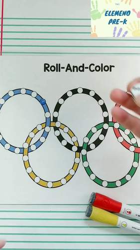 Roll and Color Sports Rings Math Center by ElemenoPreK | TPT