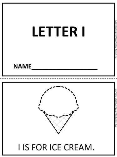 Letter I tracing and coloring emergent reader for pre-K, K, homeschool ...