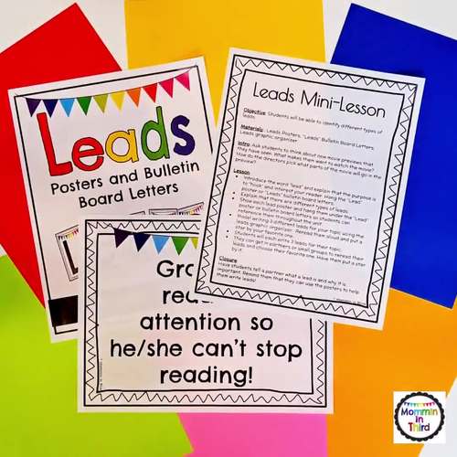 Writing Leads in Personal Narratives Plan, Posters Activity by Mommin ...