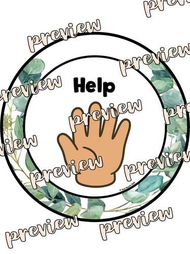 Greenery Eucalyptus Hand Signal Posters | Editable Classroom Management ...