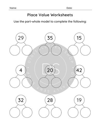 270 Place Value + Number Bond Worksheets 30 Page Math Practice Pack ...