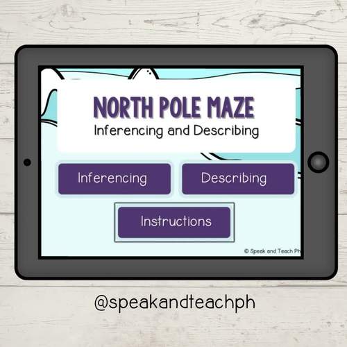 Winter Maze Describing and Inferencing No Prep Speech Therapy Boom Cards™