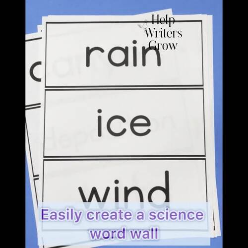 Weathering and Erosion Word Wall by Help Writers Grow | TPT