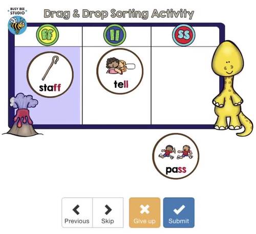 Boom Cards Double Consonant Endings FF LL SS ZZ Sorting Game by Busy ...