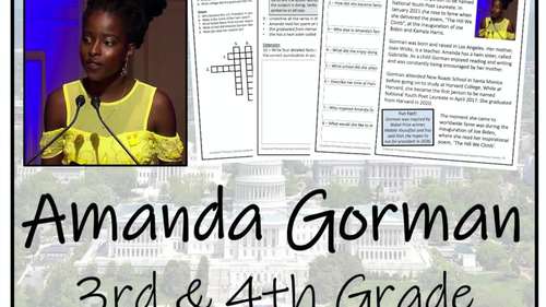 Amanda Gorman Close Reading Comprehension Activity | 3rd Grade & 4th Grade
