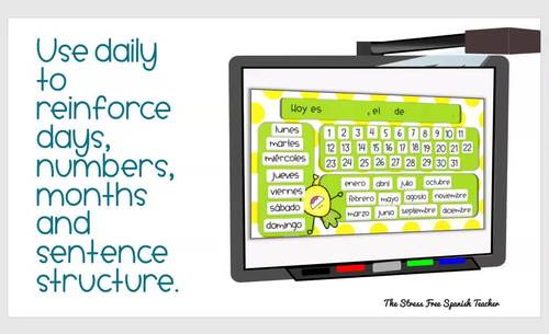 Practicing the DATE in SPANISH FECHA Mensajes de la Manana PINEAPPLE theme