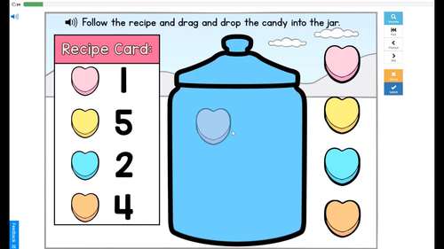 Valentine's Day Counting Math Activity Digital Task Cards with Boom Cards