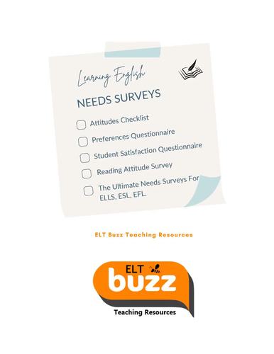 Needs Survey. Assessment. Discussion. Speaking. ESL. EFL. ELLs. Checklist.