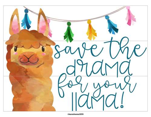 Lightbox Inserts | Llama Class Decor by Little Smarticle Particles