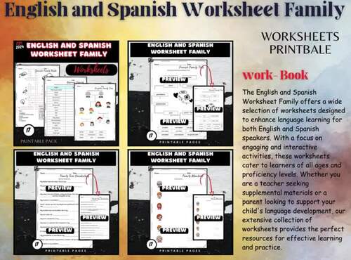 English and Spanish Worksheet Family for kids by English For Kids ABC