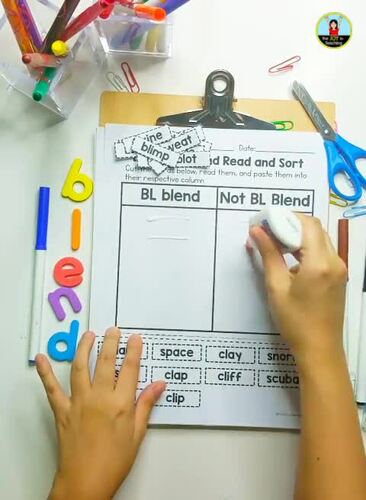 Beginning Blends Cut and Paste Sort by The Joy in Teaching | TPT