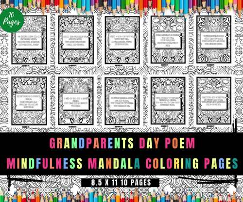 Grandparents Day Poem Coloring & Appreciation Sayings Relaxing Coloring ...