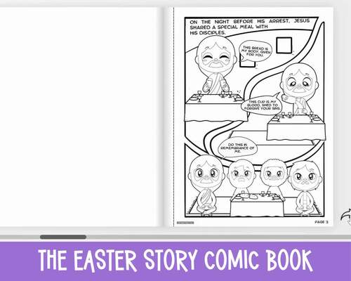 The Easter Story Coloring Comic Book for Sunday School and Homeschool