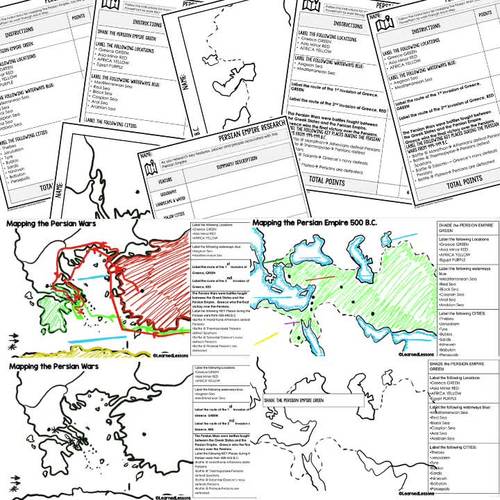 Persian Empire Map Activity, Mapping Persian Wars PRINT & DIGITAL