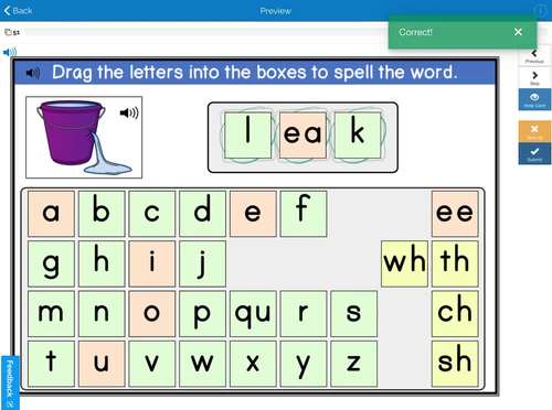 Vowel Teams EE EA Spelling BOOM CARDS | Drag and Spell Tiles Orton ...