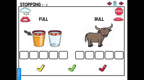 Minimal Pairs for Stopping Printable and Boom Cards by PlayingSpeech