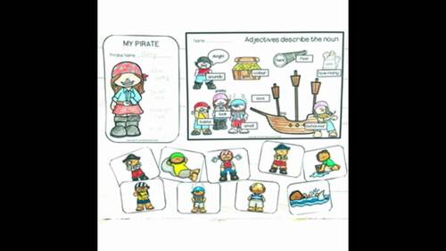 Parts of Speech Pirate Adjectives Grammar Activities by Tech Teacher Pto3