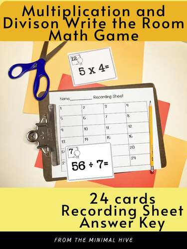 Multiplication and Division Fact Write the Room Math Game | TPT
