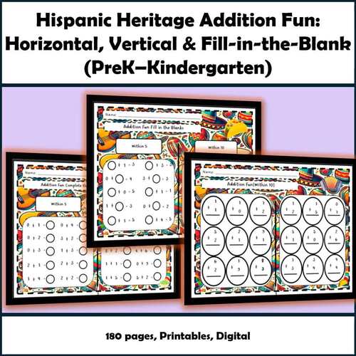 Hispanic Heritage Addition Fun: Horizontal, Vertical & Fill-in-the ...