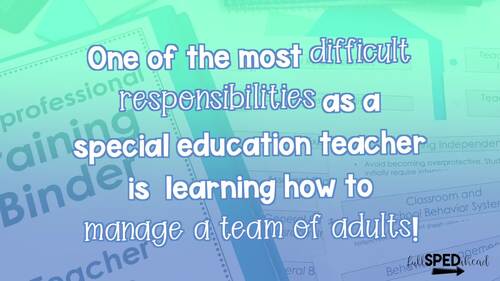 Paraprofessional Binder Editable Para Binder Autism Special Education ...