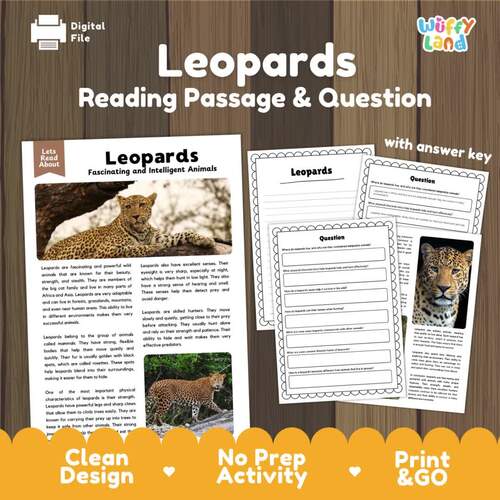 Leopards Reading Passage and Comprehension Questions | Wild Big Cats ...