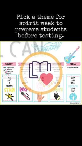 Rock and Roll Testing Spirit Week by loveourlibrary | TPT