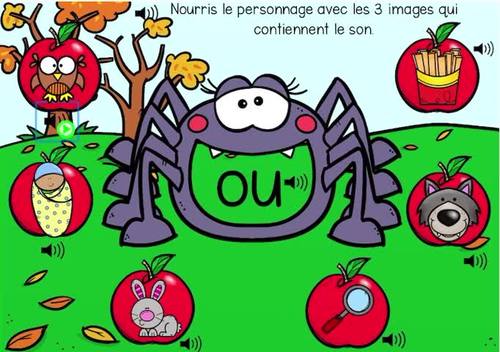 BOOM CARDS - Les sons OU et EU - 1re année - Conscience phonologique