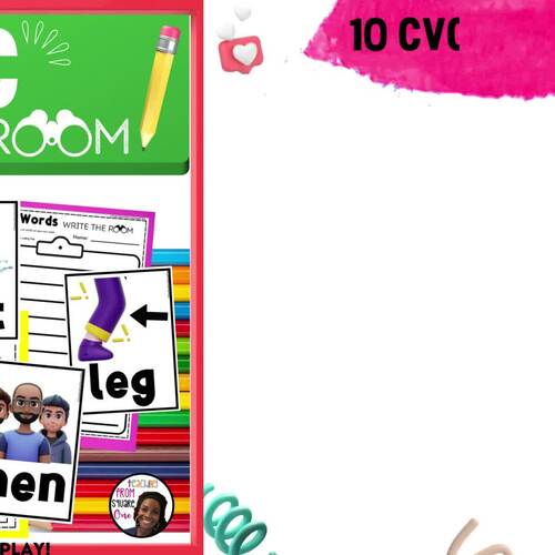 CVC Write the Room, CVC vowel e, Writing Practice by Teaching From ...
