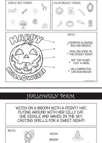 HALLOWEEN POEM FOR KIDS - PRESCHOOL TO GRADE 4 by CrabApple Fun | TPT