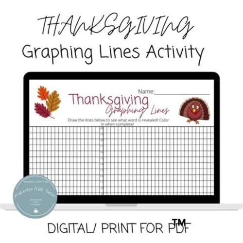 Thanksgiving Graphing Lines Activity by Midwestern Math Teacher