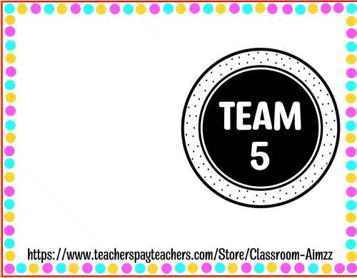 Printable black and white Spotty Table, Team and group Numbers,Black ...