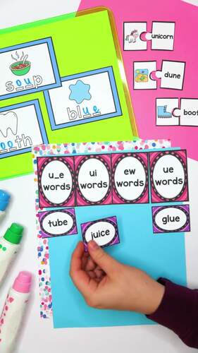 Long OO Word Work - Variant Vowel EW, UE, UI, OU, OO, U-E, & U Activities