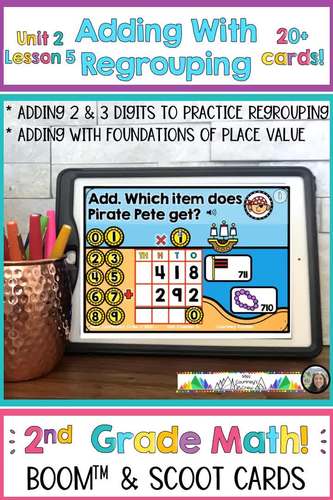 Boom Cards™ | Adding with Regrouping to 1,000 | Adding using Place ...