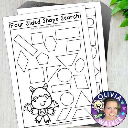 Geometry 2D Shapes Worksheets, Kindergarten, Grade One, Easy, Varied