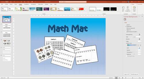 Math Mat - Powerpoint Presentation that can be used virtually. Printable.