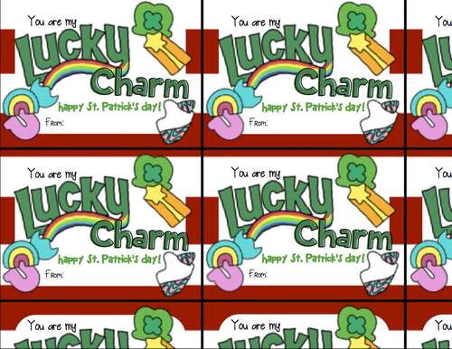 Cute Lucky Charms St. Patrick's Day Gift Tag- You are my (our) Lucky Charm!