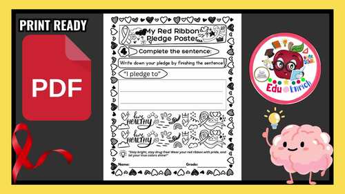 Healthy Choices Pledge Poster Worksheet | No-Prep Red Ribbon Week ...